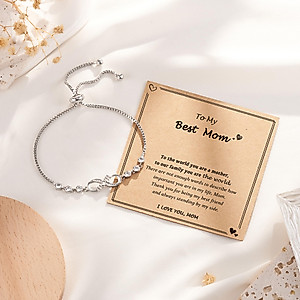 ASKRAIN Mom Birthday Gifts for Mom Mothers Valentines Day Gifts for Mom from Daughter Unique Gifts Idea Bracelet Stocking Stuffers, B