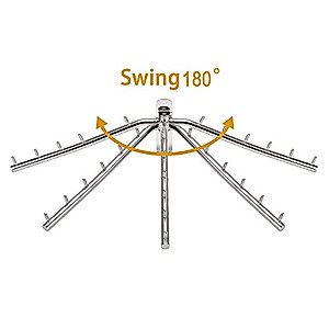 Bosszi 2-Pack Wall Mounted Folding Clothes Hanger Rack, Stainless Steel Clothes Hooks with Swing Arm Holder Space Saving Clothing Hanging System Closet Storage Organizer Heavy Duty Drying Rack