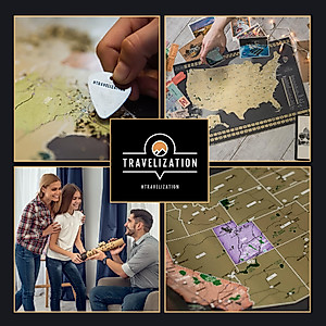 Travelization Scratch Off Map of United States 36" x 24" Frameable USA Scratch Map with National Parks, Highest Peaks and Vibrant Colors, Ideal for Travelers, Black