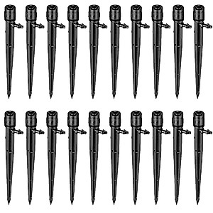 YDJoo Irrigation Drippers 25 Pack Adjustable 360 Degree Full Circle Pattern Water Flow Irrigation Drip Emitters Micro Spray Fan Shape Drip Irrigation for 4mm/7mm Hose Tube for Garden Flower(Black)