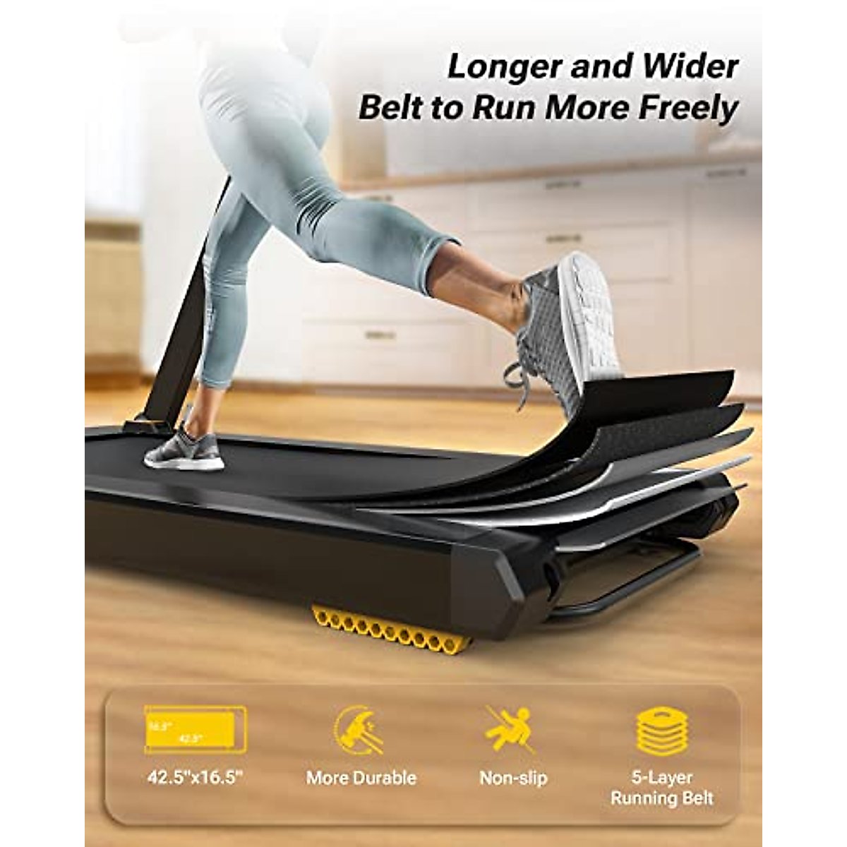 UREVO Treadmill with Desk, 3 in 1 Foldable Treadmill with Removable Desk, Install Free Under Desk Treadmill, 3HP Powerful Walking Treadmill for Office with Remote, Folding Treadmill in 2s Folding