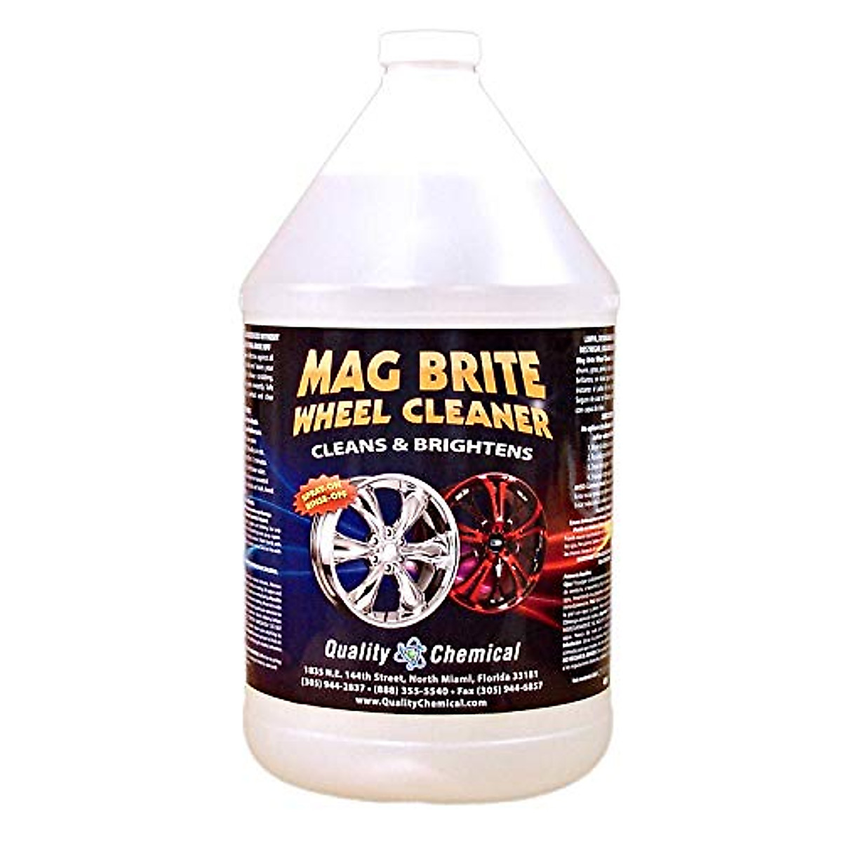 Quality Chemical Mag Brite / Acid wheel & rim cleaner / Formulated to safely remove brake dust & heavy road film / 1 Gallon (128 oz.)