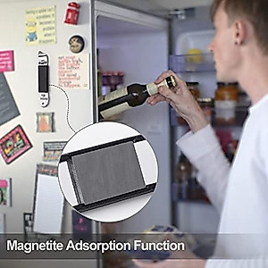 BEATURE Bottle Opener - 3 Pieces Magnetic Beer Bottle Openers - Metal Can Punch Opener Magnet for Fridge, 3 Colors