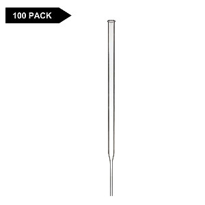 StonyLab Glass Dropper Pipettes, Thick Borosilicate Glass Dropping Pipettes 3ml Non-Graduated Liquid Transfer Pipettes for Laboratory Chemistry, Set of 100