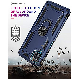 Galaxy A12 Case,Samsung A12 Case,with Screen Protector,[Military Grade] 16ft. Drop Tested Cover with Magnetic Kickstand Car Mount Protective Case for Samsung Galaxy A12, Blue