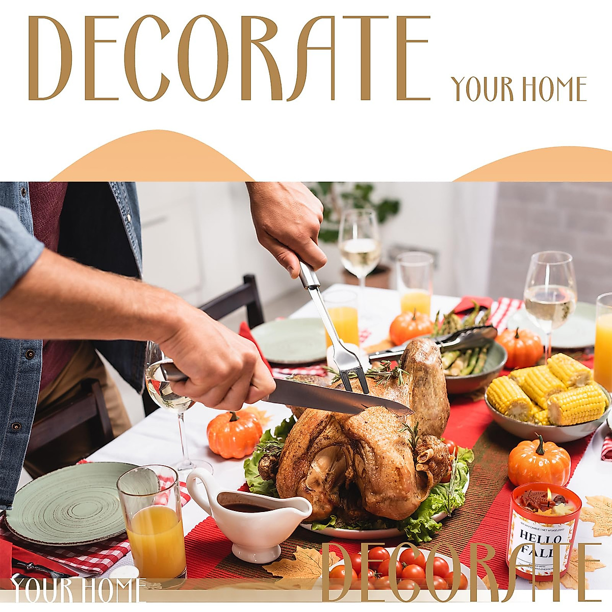 Conelist 2 Pcs Fall Candles 9 oz Hello Fall Candle Fall Scented Candles Autumn Scented Soy Candles Gifts Fall Decorations for Women Home Fall Decor