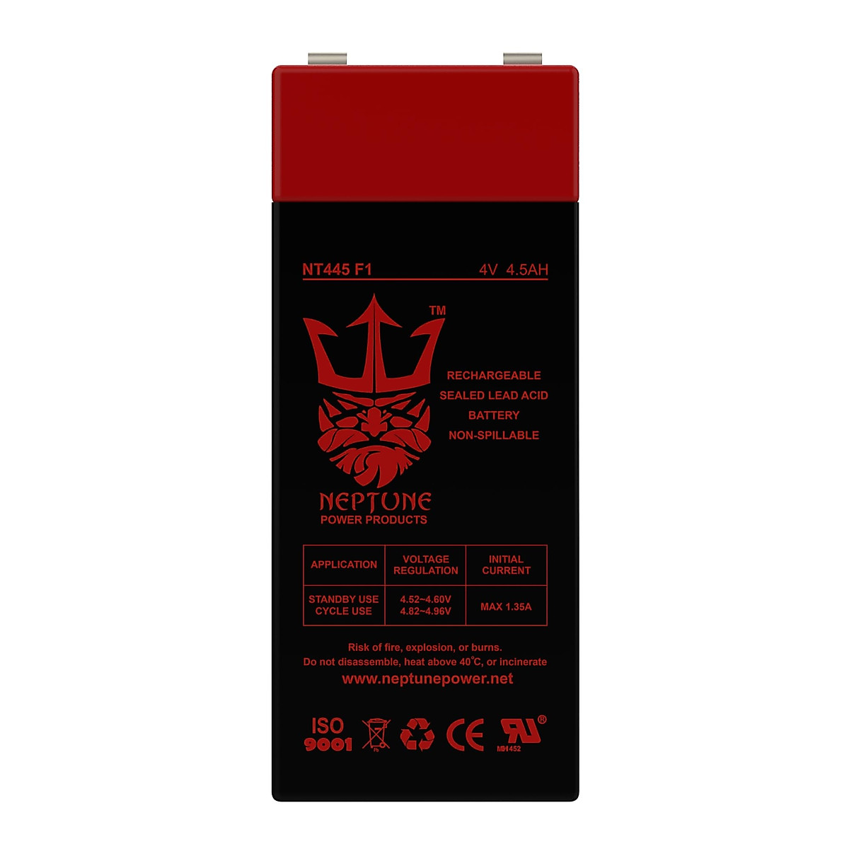 Neptune Power NT445 4V 4.5Ah Rechargable Replacement SLA Battery for Powersonic PS-445