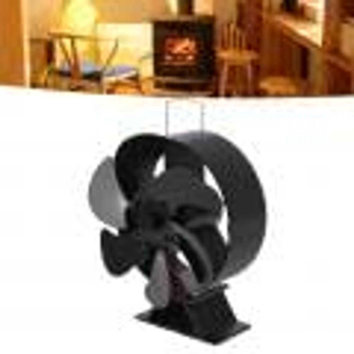 Ymiko 6 Blades Fireplace Fan Thermoelectric Wood Stove Fan Heat Powered Air Circulation for Home