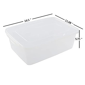 Afromy 16 Liter Latching Storage Box, 2 Packs Storage Bin with Lid, Clear