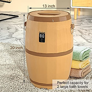 Keenhot Towel Warmer Bucket, Large Towel Warmer with LED Display, Hot Towel Warmers for Bathroom with Handles, Fits Up to Two Oversized Towels - Bathrobe, Blanket, PJ's