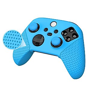 ECHZOVE Xbox Series X/S Controller Silicone Cover Case, Rubber Skin for Xbox Series X/S Controller with Thumb Grips - Blue