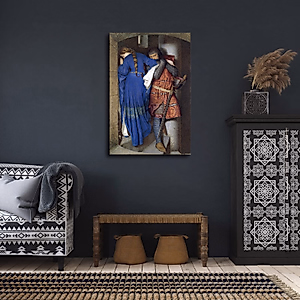 EsaSam The Meeting On The Turret Stairs By Frederic William Burton Picture Canvas Art Poster And Wall Art Picture Print Modern Family Bedroom Decor Posters (No Framed,24×36inch)