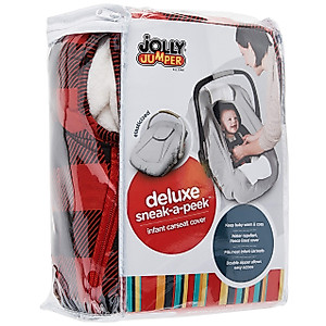 Jolly Jumper Car Seat Deluxe Cover Sneak-A-Peek - Red/Black Check