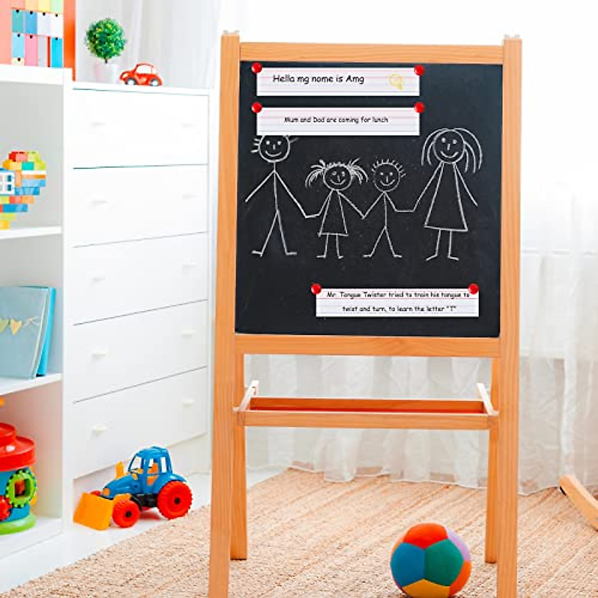 Dry Erase Sentence Strips for Teacher Ruled Sentence Strips Word Writing Strips 16 x 3 Inches White Sentence Strips for Kids Toddlers Students Classroom Supplies (100 Sheet)