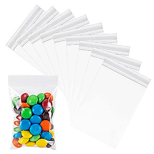 Small Clear Plastic Zip Lock Jewelry Bags 2 Mil 300pcs, 2 x 3 inch Resealable Ziplock Storage Baggies for Travel Earring Beads Daily Pills