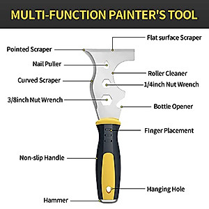 Trim Puller Tool for Baseboard, Trim Removal Tool Set, With Painter's Tool and Pry Bar Set, Tile Tools for Commercial Work, Baseboard, Molding, Siding and Flooring Removal