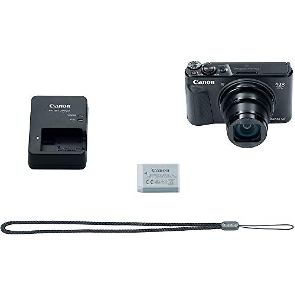 Canon PowerShot SX740 HS Digital Camera Bundle (64GB + Spare Battery Bundle, Black)