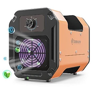 BaseAire 10,000 mg/h Ozone Generator, O-UVC2 Pro Commercial O3 Air Purifier with Adjustable Settings, Carry Handle, Heavy Duty Air Cleaner, for Large Rooms, Cars, Pets