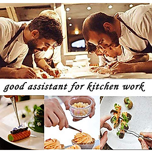 5pc Cooking Tweezers Precision Kitchen Plating Tweezer Stainless Steel Curved Tongs for Baking Decorating Beauty