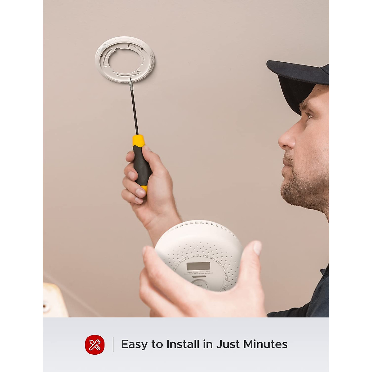 X-Sense 10-Year Battery Smoke and Carbon Monoxide Alarm with Display, Dual Sensor Smoke CO Alarm, Auto-Check, SC01, Pack of 1