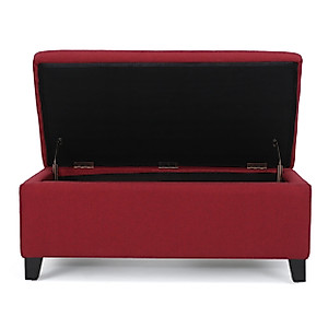Christopher Knight Home Breanna Fabric Storage Ottoman, Deep Red