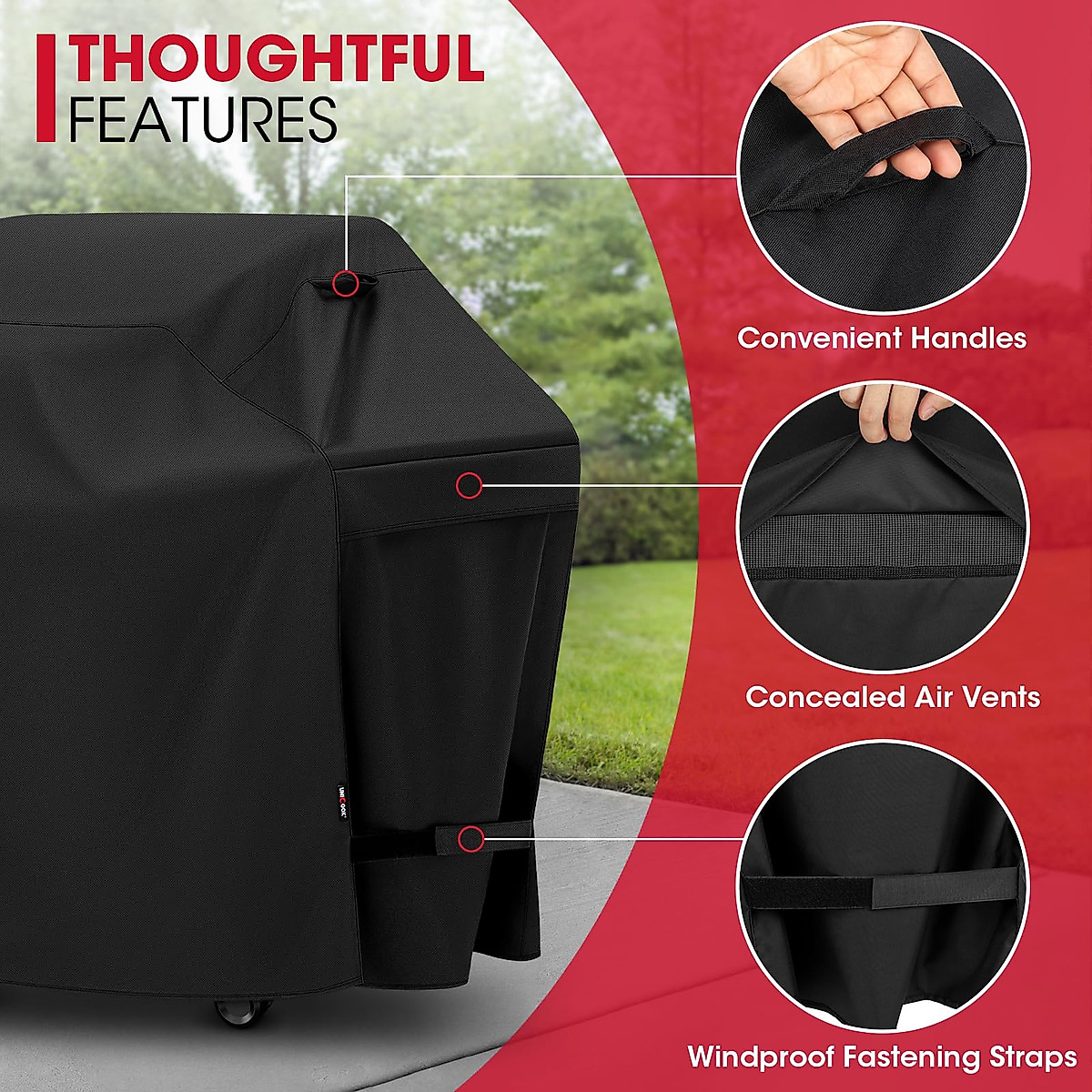Unicook Grill Cover 55 Inch, Heavy Duty Waterproof Barbecue Gas Grill Cover, Fade and UV Resistant BBQ Cover, Durable Barbecue Cover, Compatible for Weber Char-Broil Nexgrill Grills and More