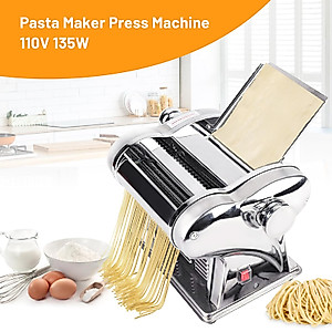 PIAOCAIYIN Dough Sheeter, Commercial Electric Dough Roller, 110V Stainless Steel Electric Noodle Making Pasta Maker, Electric Pasta Machine, Dough Sheeter Machine for Home Restaurant