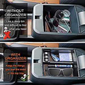 TOPINSTALL Orange Organizer Compatible with 2022 2023 2024 Maverick Accessories, XL XLT Lariat Pickup Truck Center Console Storage Box Box Coin Container