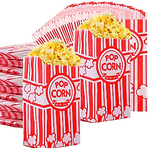 200 Pieces Paper Popcorn Bags 2 oz Pop Corner Bags Individual Servings for Popcorn Machine Party Disposable Pop Corn Storage Christmas Bag Bulk