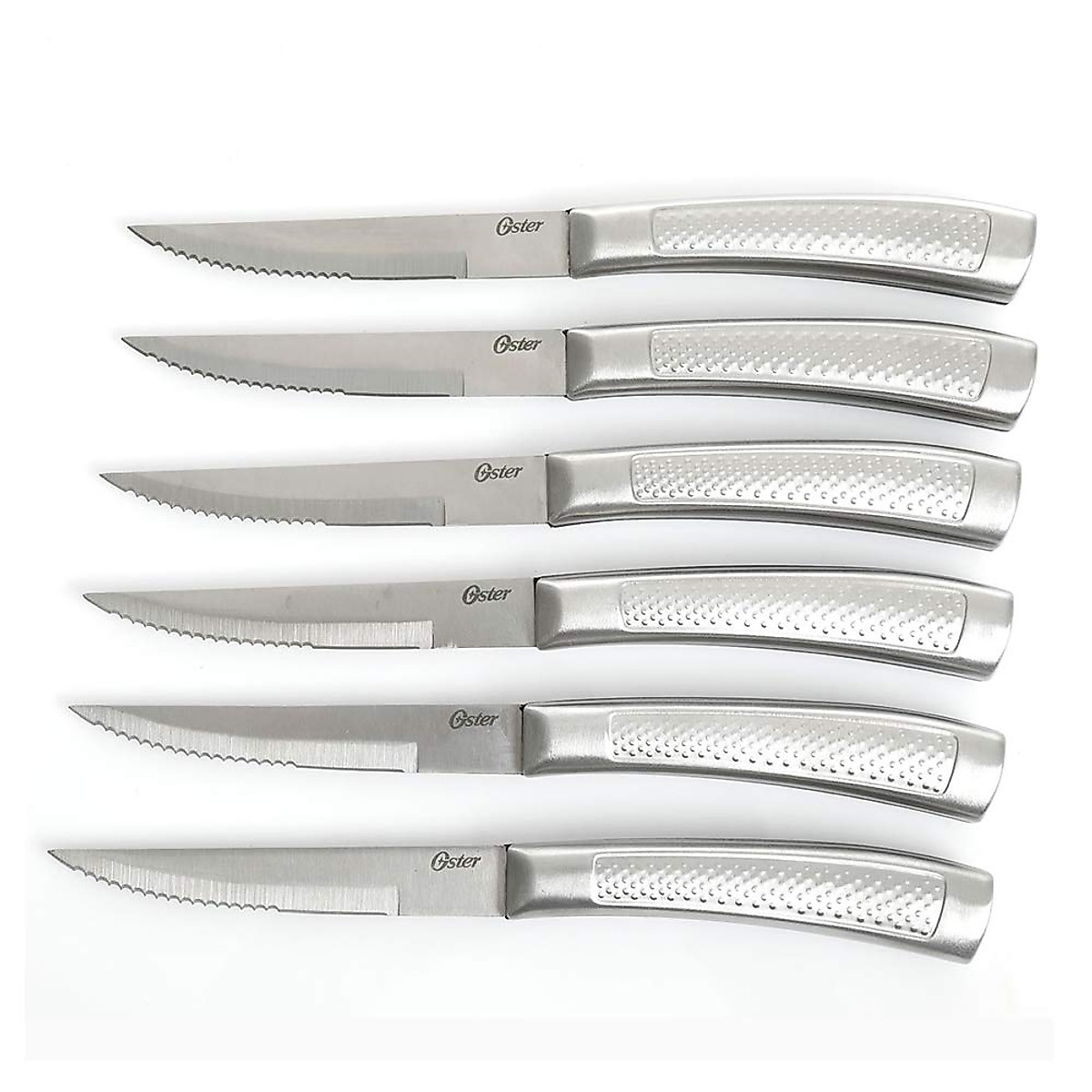 Oster Wellisford High-Carbon Stainless Steel Cutlery Set, 14-Piece, Black/Silver