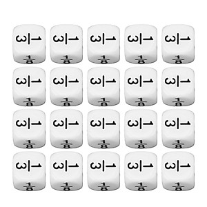Fractional Number Dice, 20 PCS Intelligence Development White Fraction Dice for Children Toys