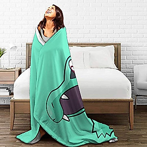 Fluffy Blanket Happy Totodile Bed Blankets Super Soft Reversible Sherpa Fleece Blanket Throws 80" X60