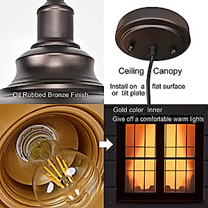 ALAISLYC 2 Pack Bronze Pendant Lights Kitchen Island Industrial Adjustable Hanging Barn Light Fixtures