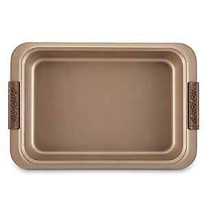 Anolon Bronze Nonstick Baking Pan With Lid / Nonstick Cake Pan With Lid, Rectangle - 9 Inch x 13 Inch, Brown