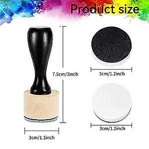 55 Pack Mini Ink Blending Tool Set, 3 PCS Round Alcohol Ink Applicator Tool 52 PCS Replacement Sponge Domed Foam Pads, Embossed Ink Splashing Pictures Card Making