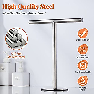 Bathroom Hand Towel Holder Stand，T-Shape Hand Towel Holder Stand SUS304 Stainless Steel for Bathroom，Kitchen or Vanity Countertop(2Pack)