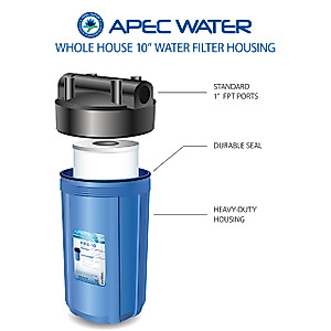 APEC Water Systems HBB-10 4.5" x 10" inch BB Whole Water Filter Housing 1 inch Inlet/Outlet