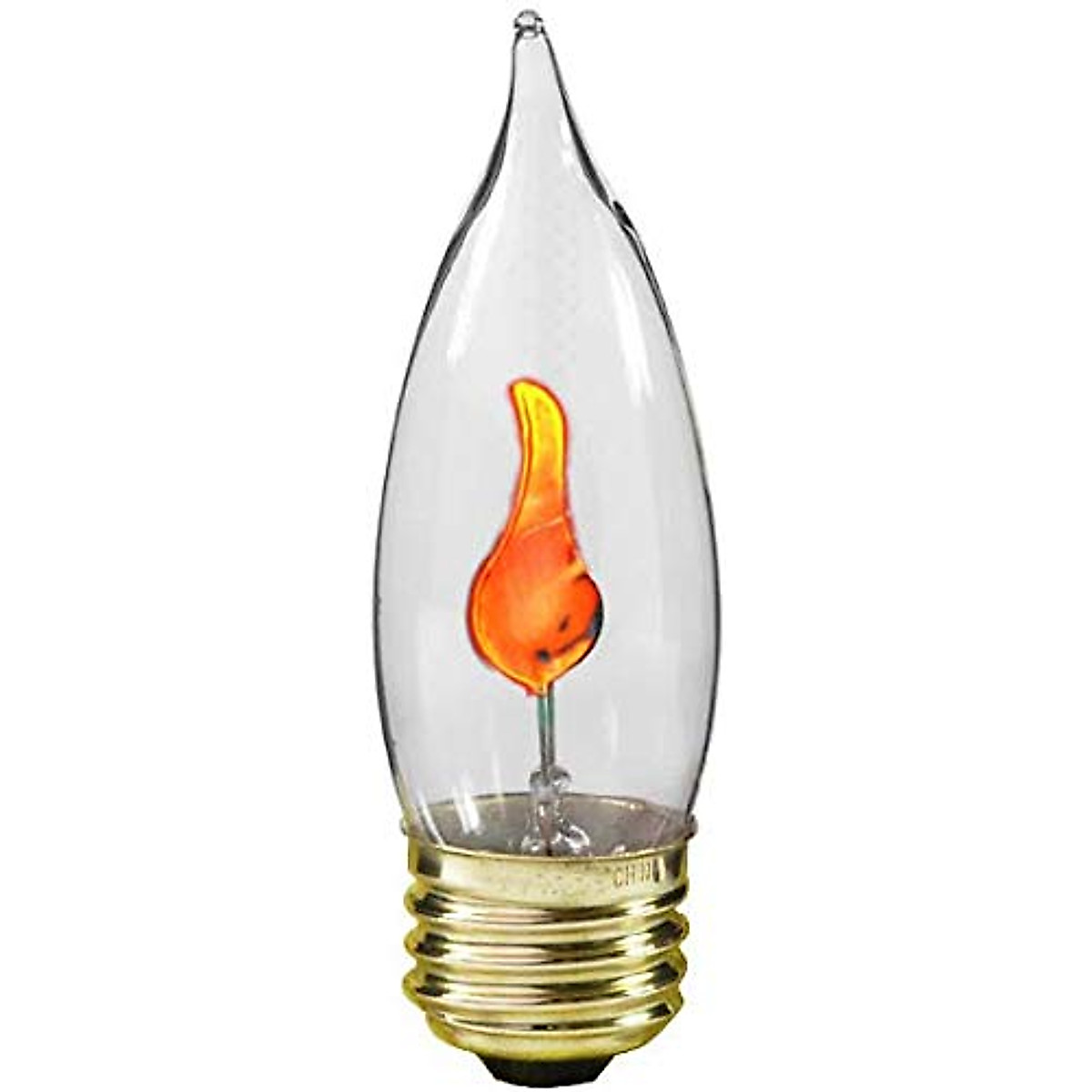 Creative Hobbies® 3 Watt Flicker Flame Light Bulb - Flame Shaped, Flickering Orange Glow for Unique Ambience - E26 Standard Base, Box of 10