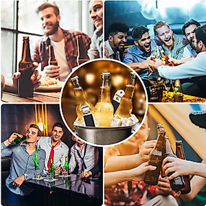 BEATURE Bottle Opener - 3 Pieces Magnetic Beer Bottle Openers - Metal Can Punch Opener Magnet for Fridge, Blue