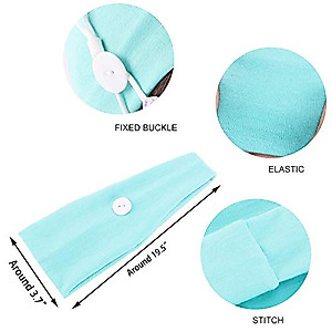 CÉLLOT 12 Pack Boho Wide Headband with Button Elastic Turban Hair Band Yoga Head Wraps for Women Girls Nurse and Doctor