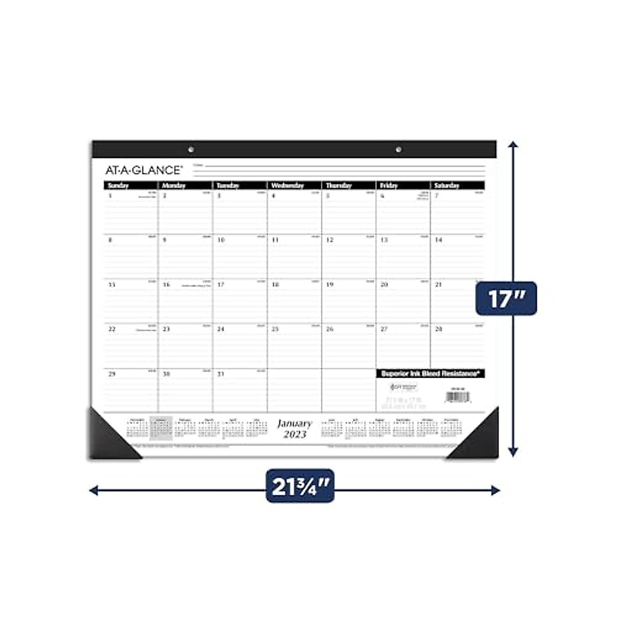 AT-A-GLANCE 2024 Desk Calendar, Desk Pad, 21-3/4" x 17", Large, Ruled Blocks, Monthly (SK240024)