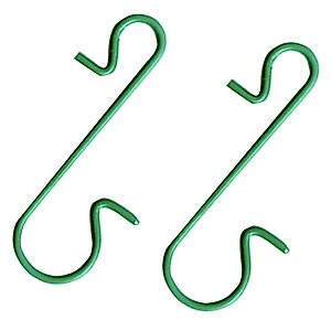 RuiLing 100pcs Metal S Hooks DIY Christmas Tree Decoration Pendants Ornaments Hanging Hooks Multi-Function S-Shaped Hook Hanger Green