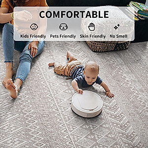 Boho Area Rugs for Living Room Rug Carpet 8x10 Machine Washable Rugs for Bedroom Dining Room Rug Modern Moroccan Neutral Farmhouse Nursery Office Rug Non Slip Large Brown Rug