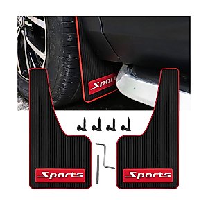 2Pcs Car Mud Flaps Fender Splash Guards, PVC Mudguard Fender Flares with Hardware Front and Rear, Universal Sports Mud Flaps Guards Splash, Exterior Accessories for Car Sedan SUV Trucks (Sports)
