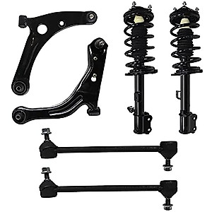 Detroit Axle - 12pc Front End Suspension Kit for Ford 2001 2002 2003 2004 Escape Mazda Tribute, 2 Struts 2 Lower Control Arms w/Ball Joints 4 Tie Rods 2 Sway Bars 2 Boots Replacement Struts Shocks