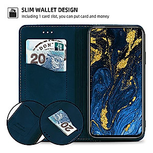 AKABEILA for Oppo Realme 7 Pro Case Luxury PU Leather Flip Case for Oppo Realme 7 Pro Flip Folio Wallet Case Cover with Card Holder Magnetic Closure Kickstand Shockproof 6.4" Blue