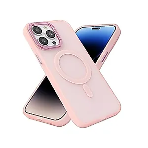 TODXARZC Magnetic Case for iPhone 14 Pro Max Case with MagSafe [Military Drop Protection] Shockproof Slim Translucent Matte Back Phone Case Cover for iPhone 14 Pro Max for Women Men 6.7'' Pink