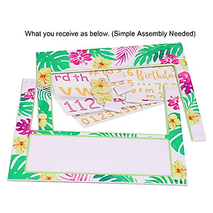 Moon Boat 2 in 1 Luau Photo Booth Props Frame Party Supplies: Hawaiian Tropical Tiki Birthday Baby Shower Bridal Shower Wedding Decorations (Assembly Needed)