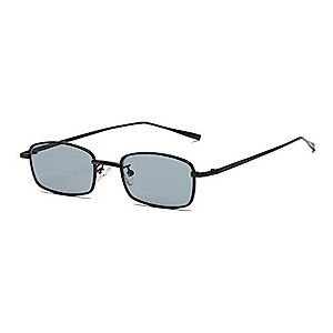 FEISEDY Vintage Small Rectangle Sunglasses Women Men Retro Trendy Square Metal Frame Sun Glasses B2295