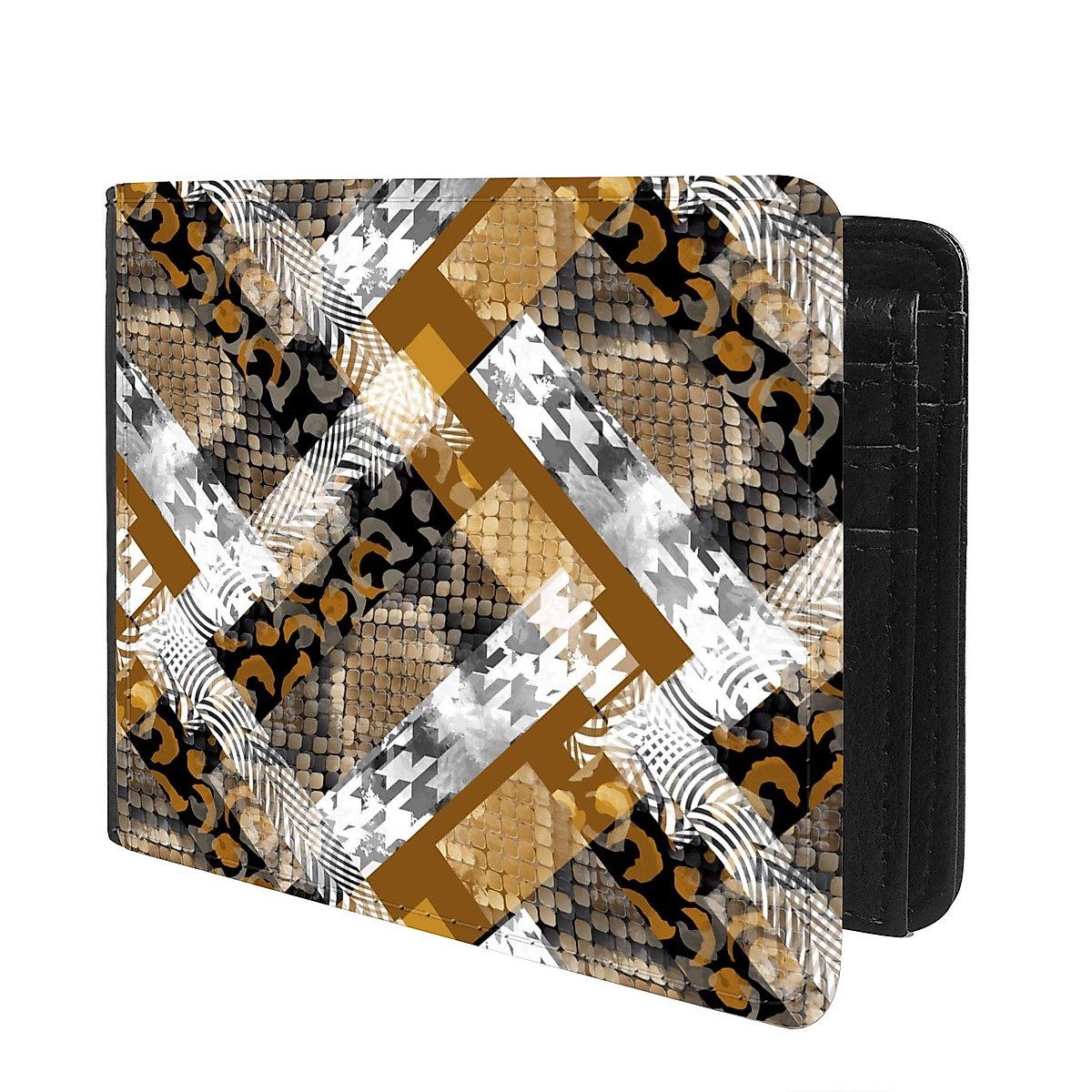Ztion Unique Desige Pattern - Geometric Snake Skin Pattern, Slim Front Pocket Wallet Billfold RFID Blocking